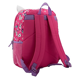 AI ACCESSORY INNOVATIONS Gabby’s Doll House 4 Piece Backpack Set, Flip Sequin 16" School Bag for Girls with Front Zip Pocket, Pink