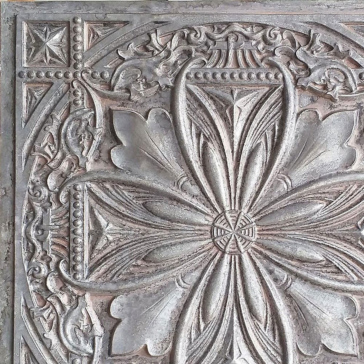 From Plain To Beautiful In Hours DCT10 Milan PVC 2' x 2' Lay-in or Glue-up Ceiling Tile (Covers / 40 sq.ft), Weathered Iron, 10 Piece