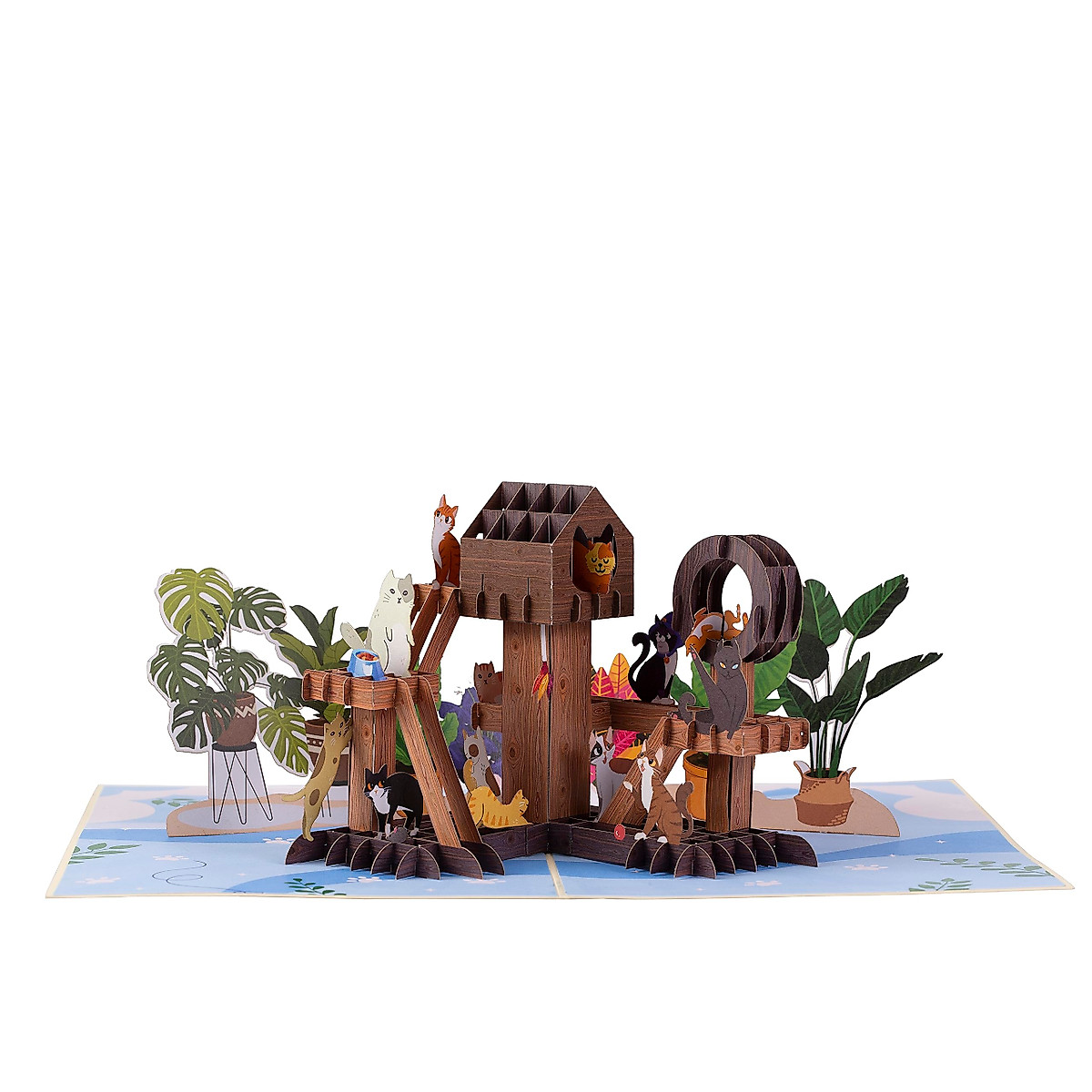 TRUANCE Pop Up Card Cats House Special Greeting Card For Mom Dad Daughter On Their Birthday With Blank Note