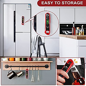 3 in 1 Digital Meat Thermometer, Instant Read Food Thermometer with 2 Detachable Wired Probe, Calibration, Alarm Function, LCD Backlight for Grilling, Cooking, BBQ, Kitchen