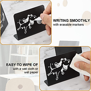 10 Pack Mini Chalkboard Signs, ALOTCHE Tabletop Chalkboard Labels L-Shaped Rustic Buffet Table Signs for Weddings, Birthday Parties, Message Board Signs, Bakery and Retail