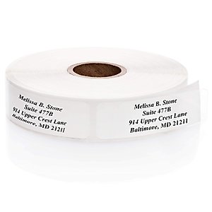 Clear Personalized Return Address Labels Without Dispenser - Roll of 250 Custom See Through Transparent Stickers