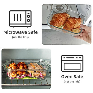 UMI UMIZILI Glass Food Storage Containers with Lids, 12 Pack Leakproof Glass Meal Prep Containers Airtight Stackable Glass Containers for Leftover, Fruit, Vetageables, Dishwasher Safe