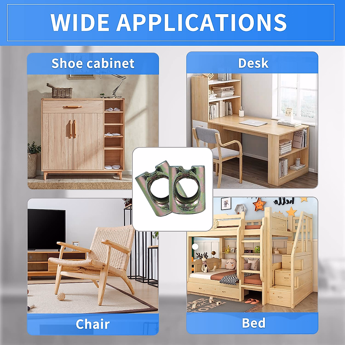 10 PCS Metric M8 Barrel Nuts Cross Dowels Slotted Nuts Baby Bed Crib Screws Hardware Replacement Kit for Bunk Bed Beds Headboards Chairs Furniture M8x12mmx15mm Color zinc