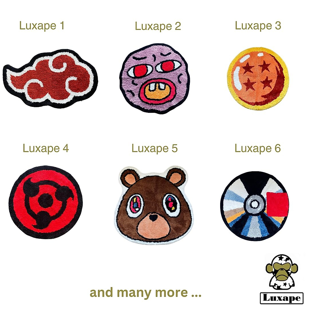 Luxape cd Rug - Hypebeast y2k Rug - Handmade Tufted Rug - Handmade & Premium- 28in (70cm) - Aesthetic Rug Decor - Preppy Room Decor - Designer Rugs Rug