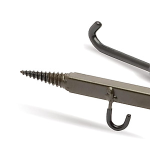 HME Durable Secure Convenient Portable Folding Tree Stand Bow Hanger w/Two Accessory Hooks - Extends to 20", Folds to 10", Olive