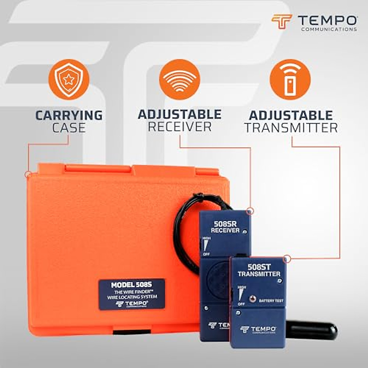 TEMPO 508S-G Irrigation Cable Locator & Wire Finder | Precise Wire Locating | Trace or Locate Dead or Energized Wires Underground, in Walls, Under Floors | Professional Grade (2023 Model)