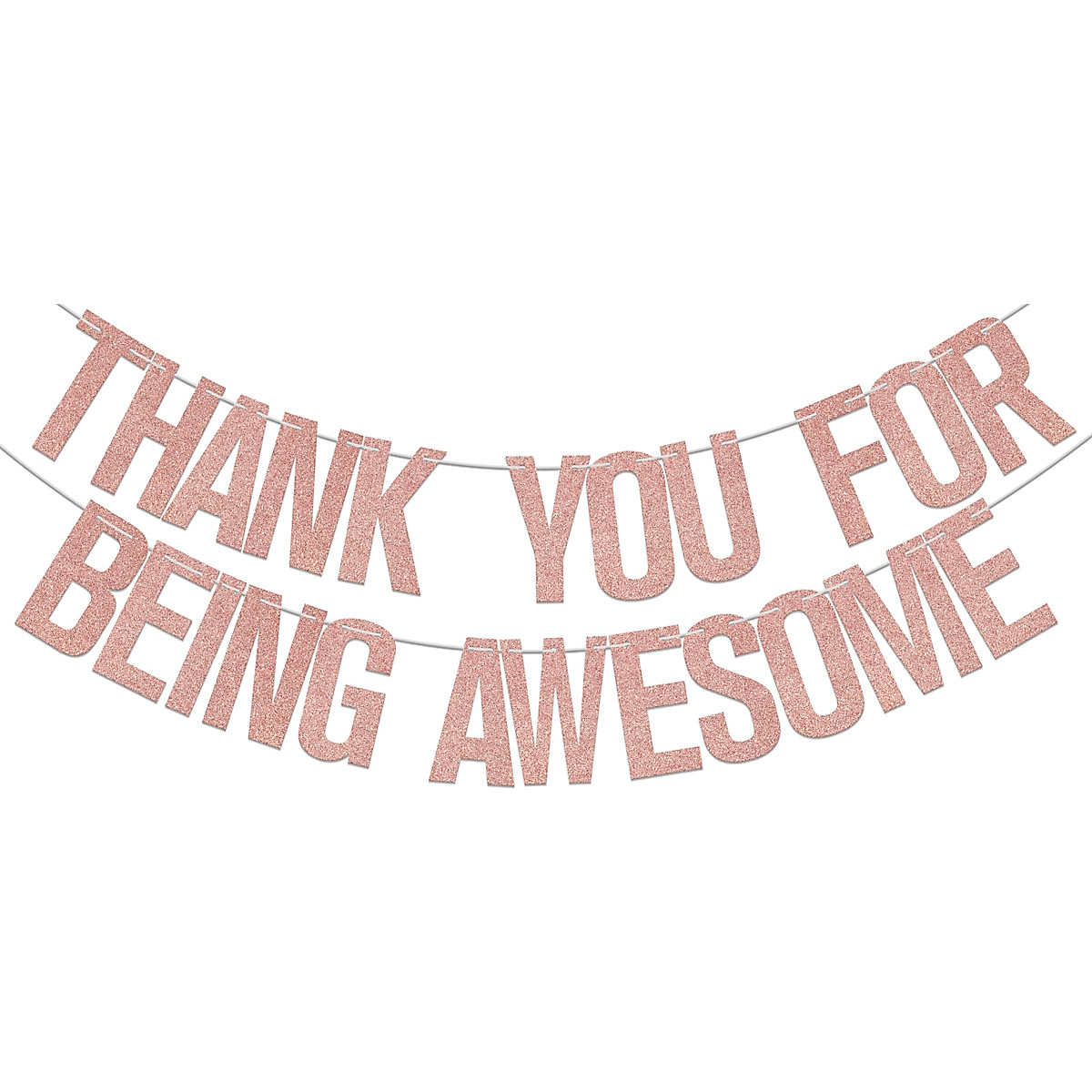 Thank You for Being Awesome Banner, 2024 Graduation Decorations, We Appreciate You, Friendship/Thank You Teacher/Birthday Retirement Farewell Going Away Party Supplies Rose Gold Glitter