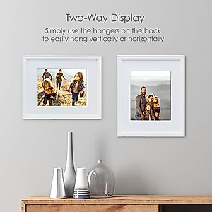 Studio Nova Picture Frame Displays 11 x 14 Photos 16 x 20 Without Mat, 16x20-Matted 11x14, White (5278448)