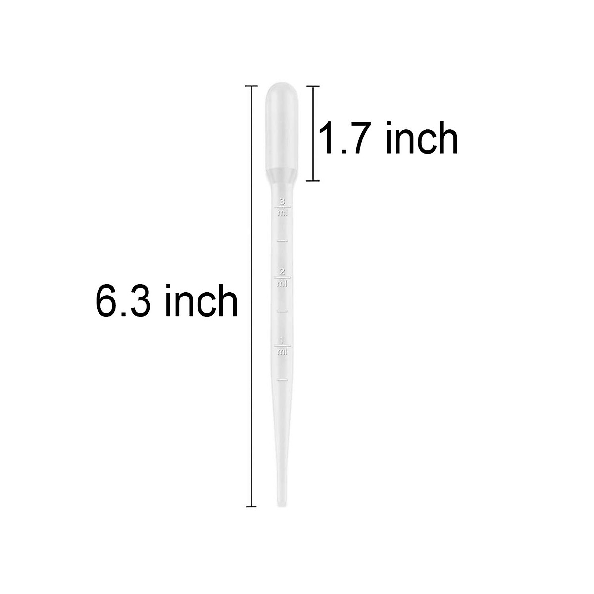 100PCS 3ml Disposable Laboratory Pipettes Dropper, Plastic Transfer Pipette for transfering Liquids and Other Liquid use.
