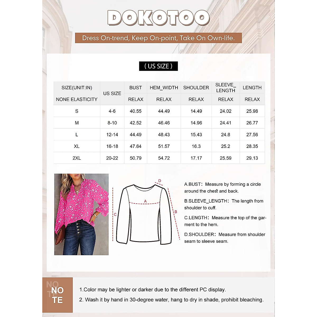 Dokotoo Womens Juniors Summer Tops 2025 Fashion Trendy Casual Dressy Fall Smocked Long Sleeve T Shirts Alicia Flower Print V Neck Business Work Tunic Bohemian Floral Top Medium White