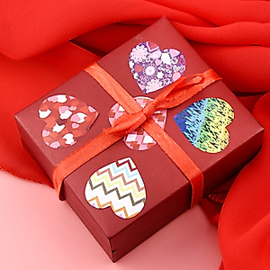 500 Pieces Valentines Day Heart Roll Stickers Labels Love Decorations for Father's Day Mother's Day Decor Wedding Party Favor Engagement Proposal Anniversary Birthday Christmas