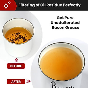 VITEVER 46OZ LARGE Bacon Grease Saver with Fine Mesh Strainer & Handle - Enamel Oil Keeper Container, Bacon Fat Dripping Can - Farmhouse Kitchen Gift & Decor Cooking Accessories - White, Style 3