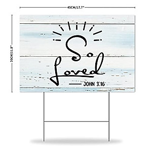 Garden Lawn Sign So Loved Corrugated Yard Sign Housewarming Gift Motivational Quotes for Garage Sales Rent Open House Construction 12"x18"