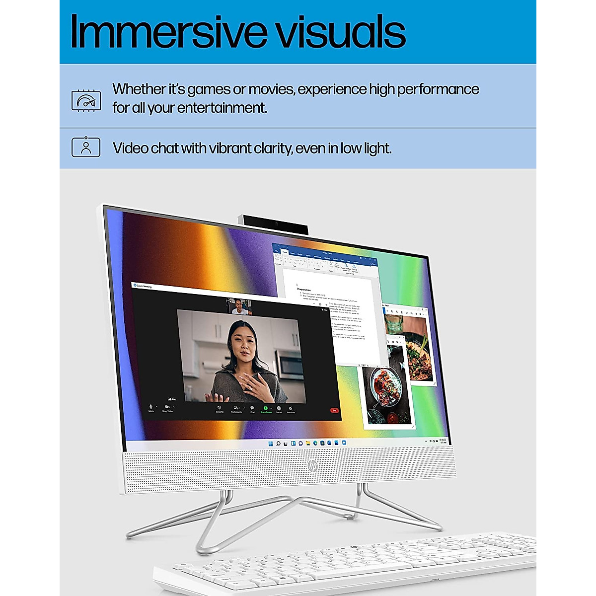 HP All-in-One 21.5" FHD Desktop Computer Newest, 16 GB RAM, 1TB PCIE SSD, AMD Athlon Gold 3150U, Radeon Graphics, HDMI, Camera, Windows 11 H w/GM Accessories, Black