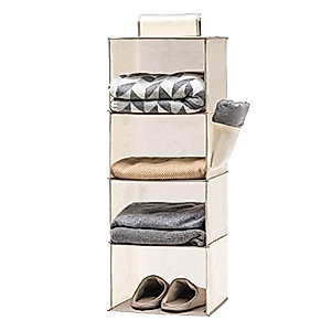 YOUDENOVA 4-Shelf Hanging Closet Organizer & Two 3-Shelf Separable Closet Hanging Shelves