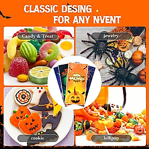HiloPack Halloween Goodie Bags for Candy, 50Pcs Halloween Treat Bags with Twist Ties, Halloween Candy Bags for Kids Trick or Treat Party Supplies, Hallowen Favors Gift Bag Decor (Halloween Goody Bag)