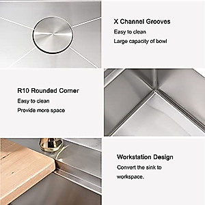 30 Inch Drop in Kitchen Sink - Abironl 30"x22" Topmount Kitchen Sink Stainless Steel Drop in Workstation 16 Gauge R10 Tight Radius Single Bowl Stainless Steel Kitche Sink with Accessory