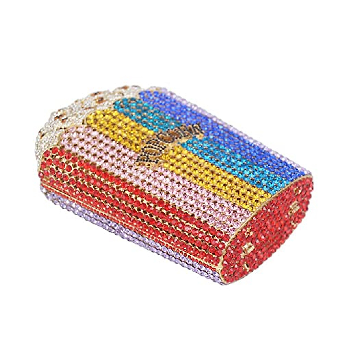 DJBM Luxury Women Popcorn Rhinestone Clutch Evening Bag Crystal Clutch Purses Diamond Clutch for Women Evening Party, Multicoloured