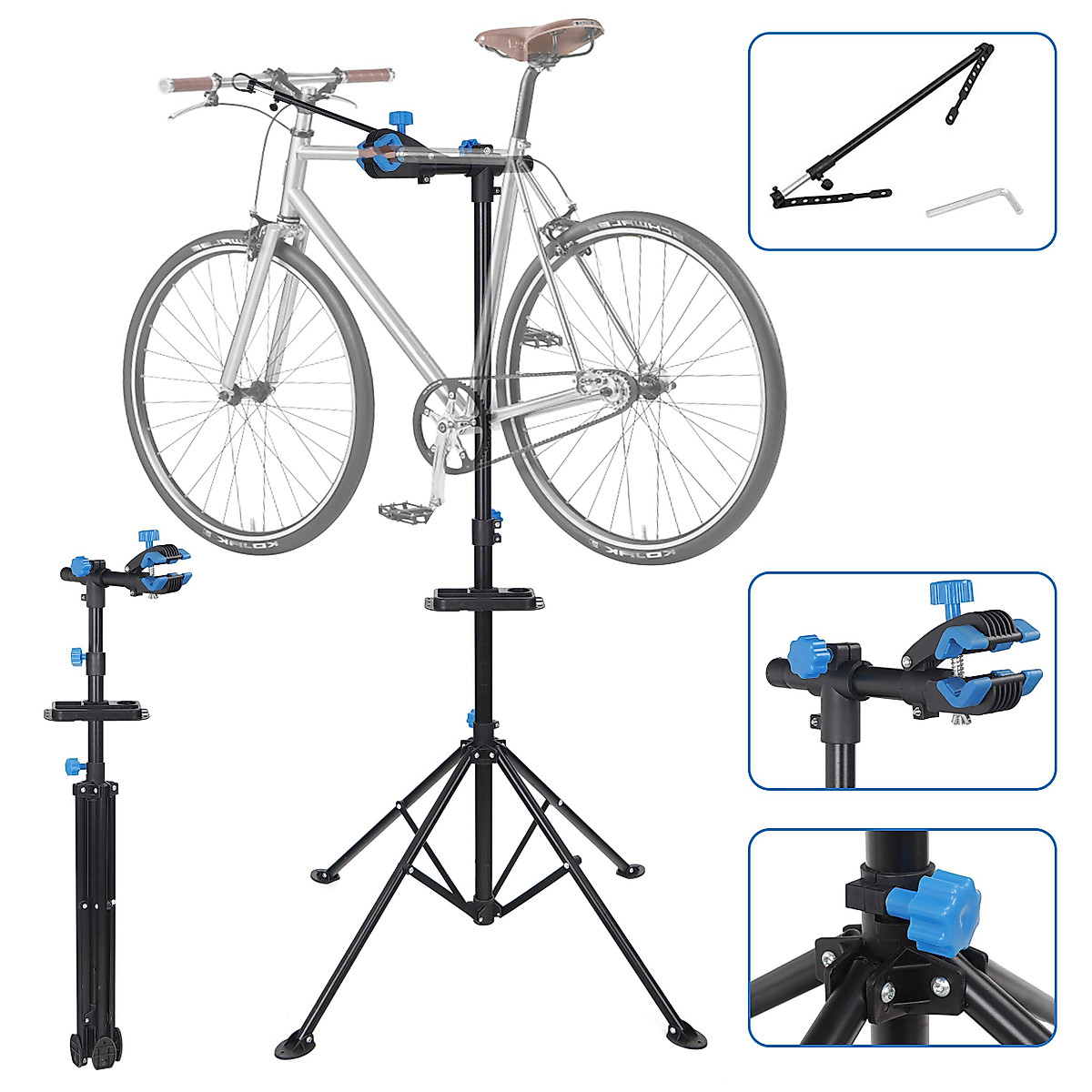 ZENY Adjustable Bike Repair Stand, Shop Home Bicycle Mechanic Maintenance Rack 66 lbs, Portable Quick Release Bicycle Maintenance Workstand