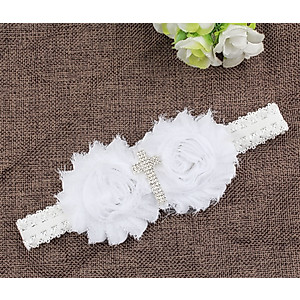 Bloomposh 3pcs Baby Girl Headbands Hairbands Hair Bows Hair Accessories for Newborn Infant Toddlers Kids (White)