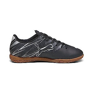 PUMA Attacanto Indoor Training Sneaker, Black-Silver Mist, 3 US Unisex Big Kid