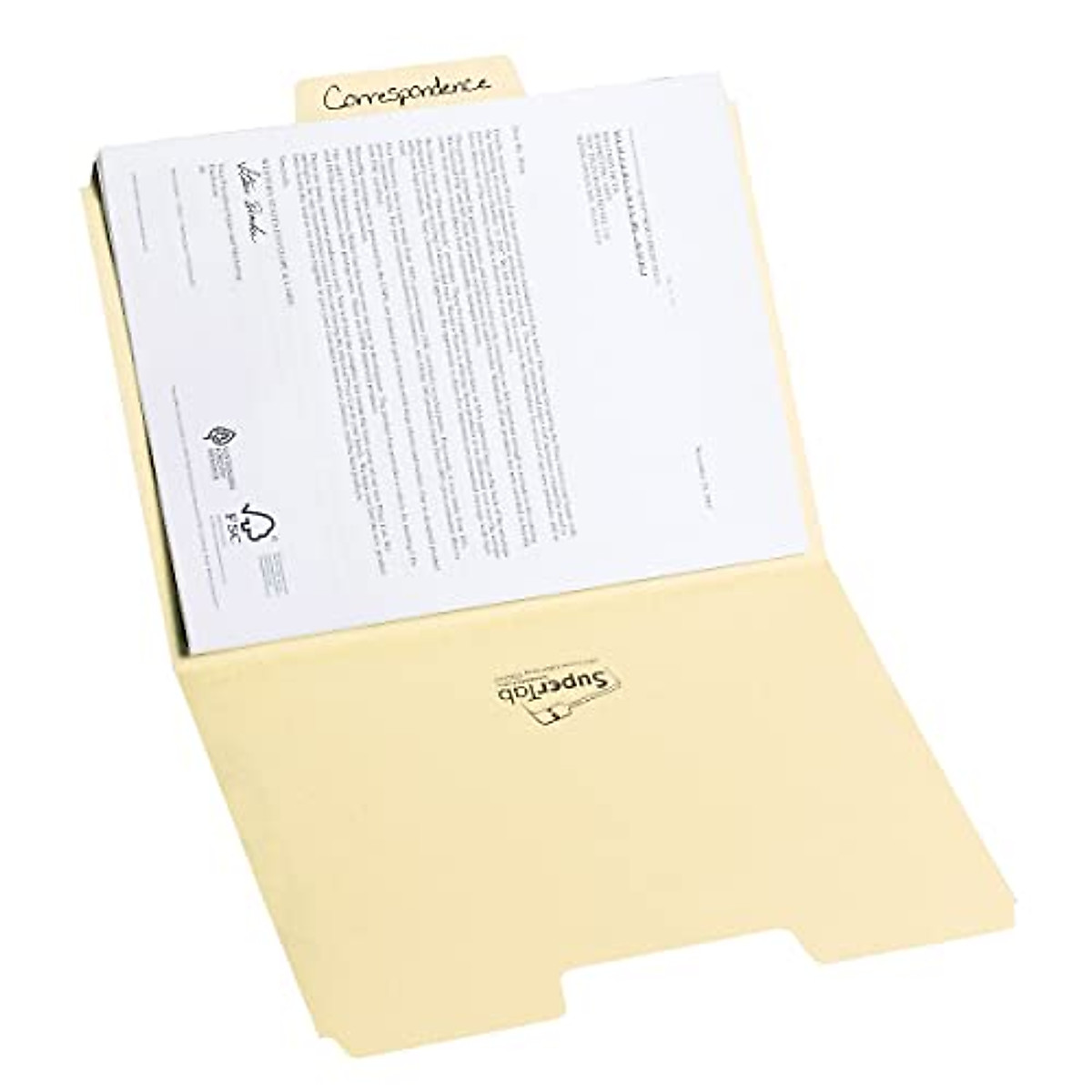 Smead SuperTab File Folder, Oversized 1/3-Cut Tab, Letter Size, Manila, 100 Per Box (10301)