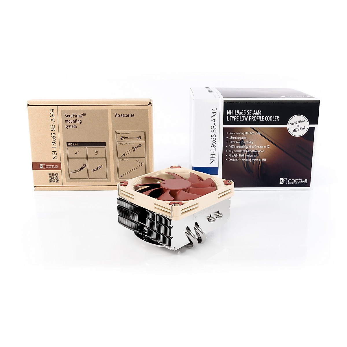 Noctua NH-L9x65 SE-AM4, Premium Low-Profile CPU Cooler with 92mm Fan for AMD AM4 (Brown)