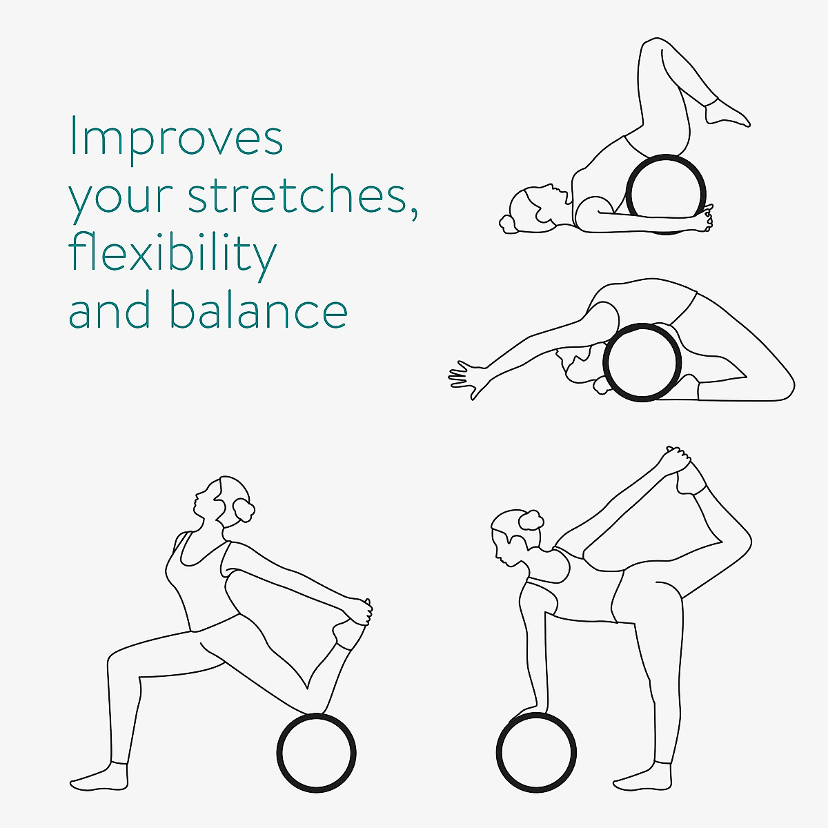 Navaris Cork Yoga Wheel - Prop for Stretching, Flexibility, Back Bends - Helps Deepen Poses and Stretch Back, Shoulders, Chest - 13" (33cm) Diameter