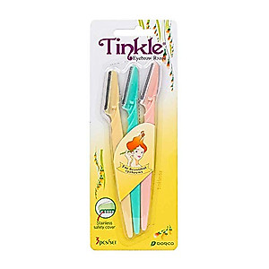 Tinkle Eyebrow Razor, 3ct per pack (1pk) Dermaplaning Razor Tool | Skincare Party Favors | Dermaplaning Tools Beauty Holiday Stocking Stuffers Gift