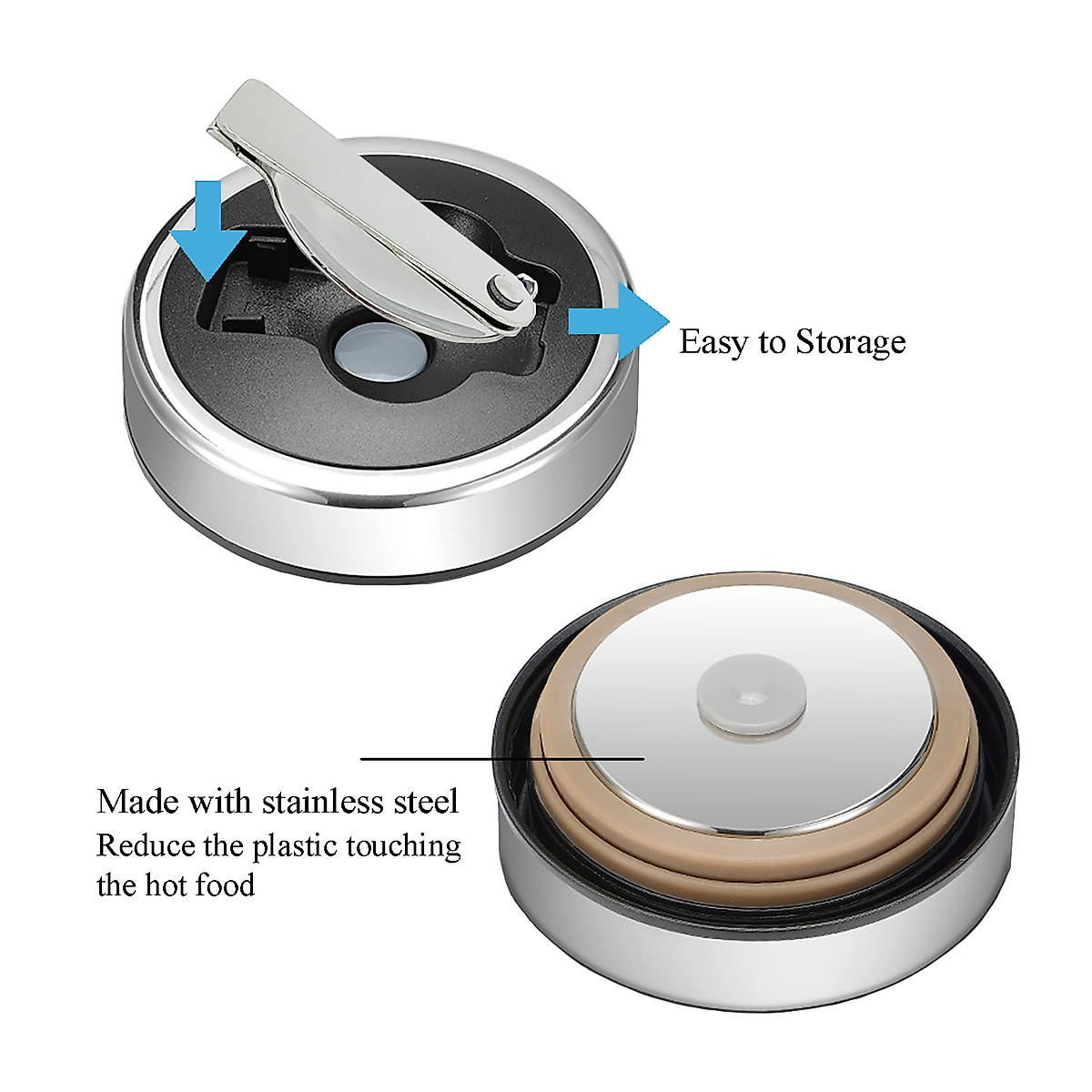 Alxeme Food Jar Vacuum Insulated Lunch Container Wide Mouth Bento Box with Leak Proof Cap 27OZ Stainless Steel Hot Food Meal Carrier with Spoon & Handle for Kids/Adult Food Flask - Black