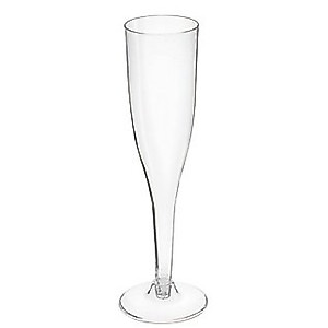 Oojami 100 Plastic Classic Champagne Disposable Flutes for Parties Plastic cups Wedding Party Toasting Cocktail Cups Bulk Party Pack (Clear)