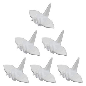 6 Pcs Ceramic Chopsticks Rest Set White Porcelain Chopsticks Holder Thousand Paper Crane Fork Knife Holder Rack - 5.5x5x3cm