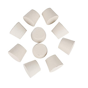 StonyLab Solid Rubber Stoppers, 10-Pack 7# White Tapered Lab Seal Rubber Stoppers, Fits StonyLab 250ml Erlenmeyer Flask