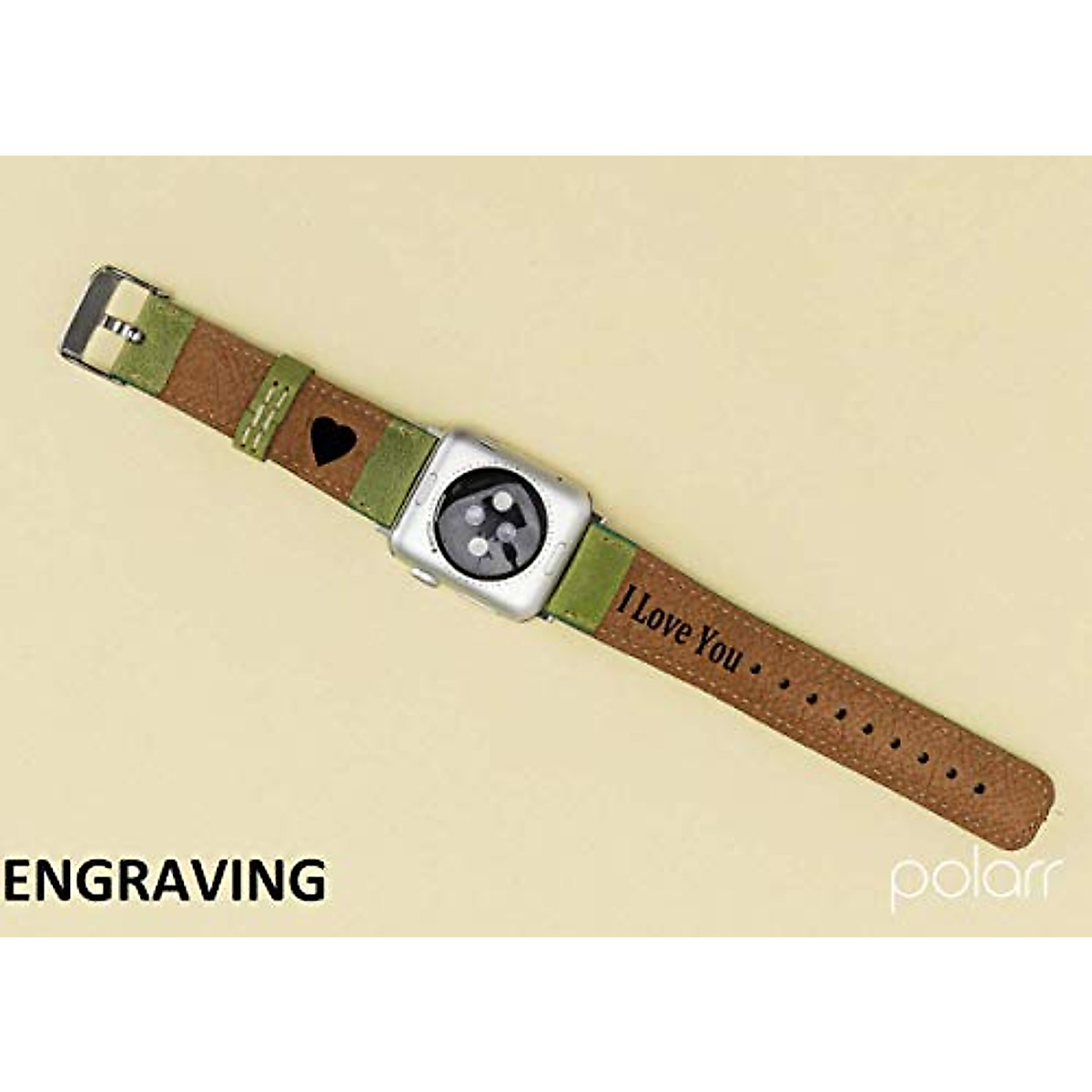 VENOULT Compatible Apple Watch Cuff Brown Leather Band for All Series iWatch Band, Man or Women, Genuine Leather Strap, High Quality, Engraving Available, HANDMADE