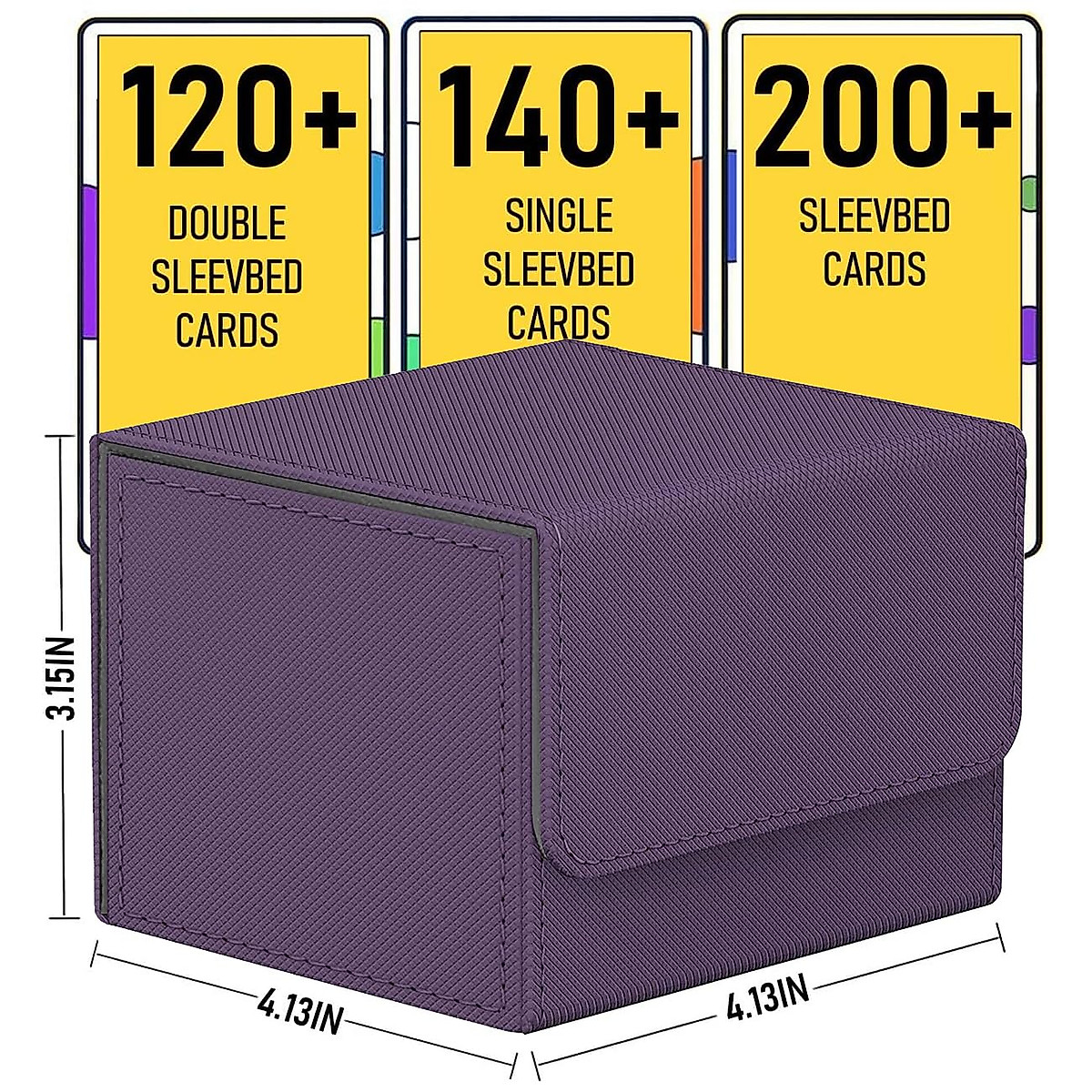 Scimi Commander high-quality leather Deck Box, designed specifically for Magic: The Gathering (MTG) and Trading Card Game (TCG) enthusiasts, hold over 100 sleeved cards (Purple)