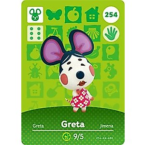 Greta - Nintendo Animal Crossing Happy Home Designer Amiibo Card - 254