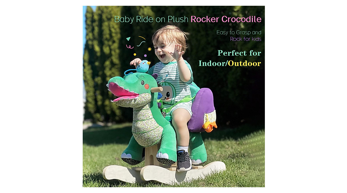 labebe Plush Crocodile Rocking Horse for Kids