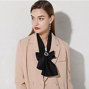 ANDANTINO 100% Silk Scarf for Women 59”*6.3” Long Shawls for Headscarf and Neck- Oblong Hair Wraps with Gift Packed (Solid Color-Black)