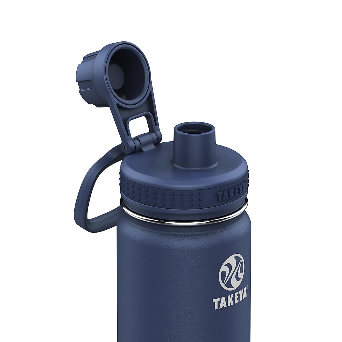 Takeya Actives 22 oz Vacuum Insulated Stainless Steel Water Bottle with Spout Lid, Premium Quality, Midnight Blue