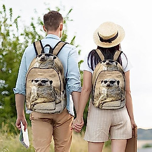 VACSAX Meerkat Animal Print Backpack Canvas Backpacks Casual Bag Travel Daypack