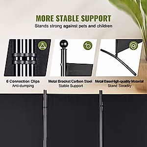 VEVOR Room Divider, 6.1 ft Room Dividers and Folding Privacy Screens (3-Panel), Fabric Partition Room Dividers for Office, Bedroom, Dining Room, Study, Freestanding, Black