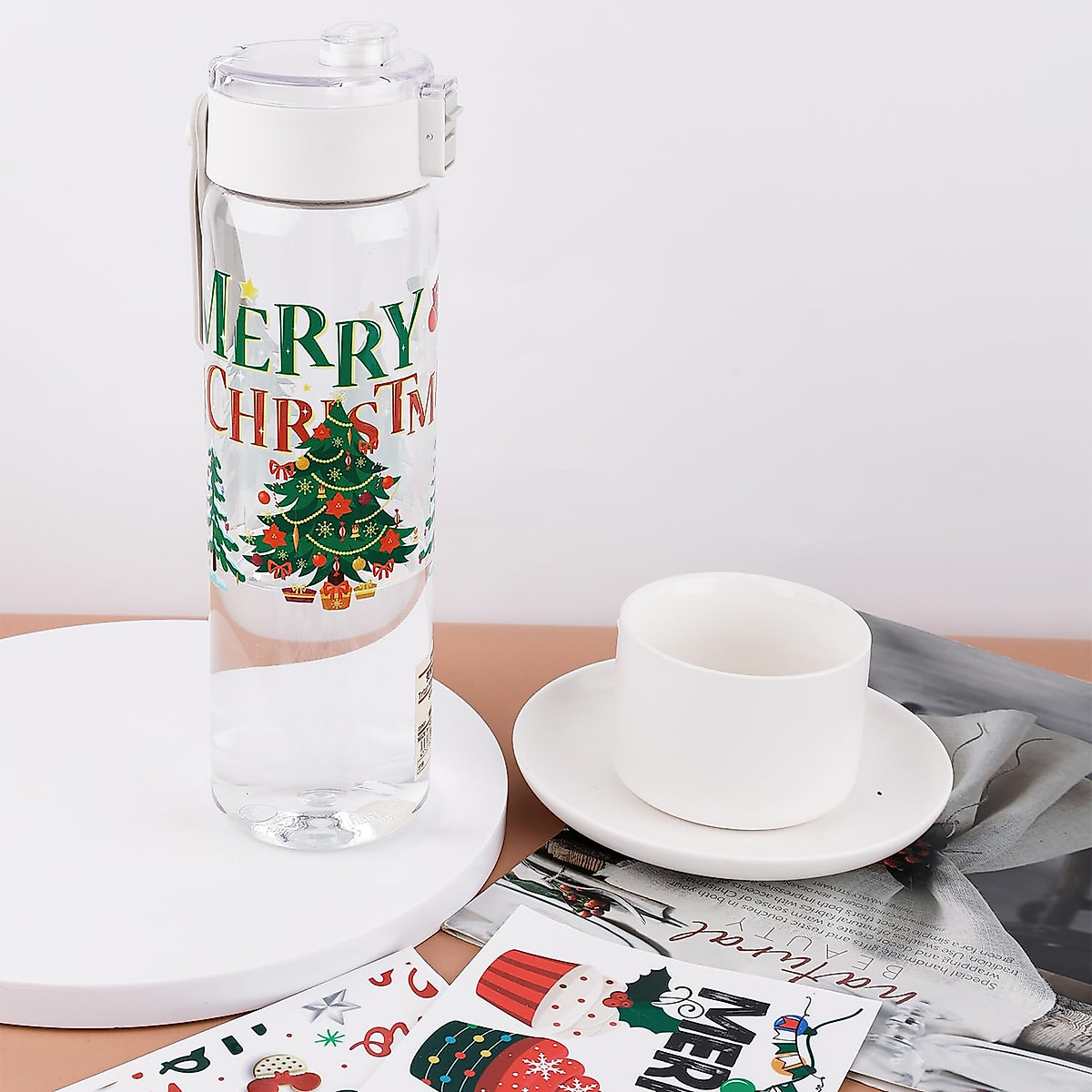 10 Sheets DTF Transfer Sticker, Christmas Transfer Stickers for 16oz Glass Cups Waterproof DTF Cup Wrap Gnomes Gingerbread Men Santa Claus Patterns Rub on Transfers for Glass Crafts