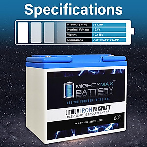Mighty Max Battery 12V 35AH U1 Lithium Replacement Battery for Light Alarms RPG3