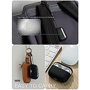 Liquid Silicone Case for AirPods Pro 2(2023/2022), Triple Layer Hybrid Protective Hard Case Shockproof Cover Compatible with AirPods Pro 2nd Generation(Black)