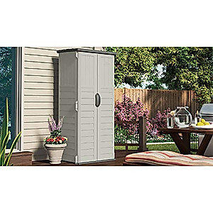 Suncast 22 Cubic Feet Resin Versatile Vertical Storage Shed Building (2 Pack)