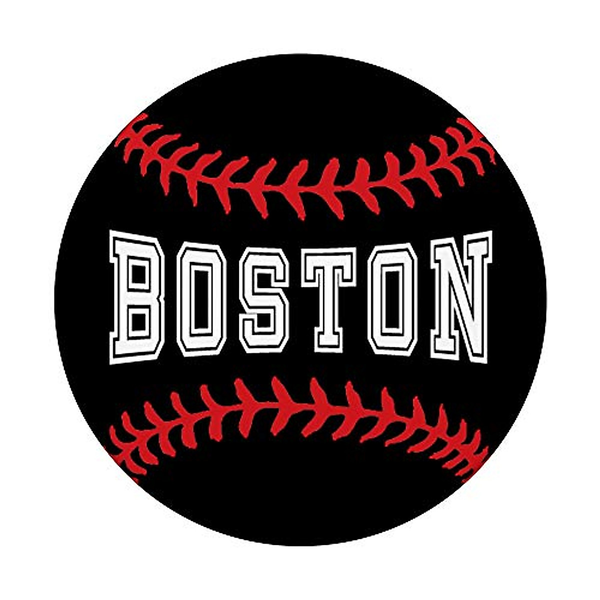 Baseball Ball Graphics on Black: Sports - Boston PopSockets PopGrip: Swappable Grip for Phones & Tablets