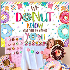 Balterever Donut Going Away Party Decoration We Donut Know What We Would Do without You Decorations with i Donut Want to Say Goodbye Backdrop for Graduation Relocation Retirement Farewell Party