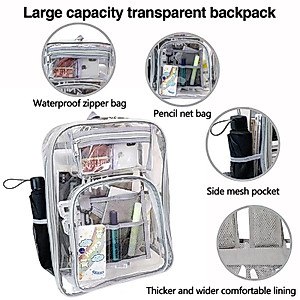 Birity Clear Backpack Heavy Duty,Large PVC Transparent Backpack,See Through Book Bag,Transparent Backpack For Teenager and Adults,Clear Bookbag for School,Sports,Work,Travel, College