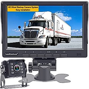 LeeKooLuu RV Backup Camera HD 7 Inch LCD Monitor Wired Hitch Rear View System Adapter for Furrion Pre-Wired RV Trailer Camper Truck Waterproof Reverse Cam Infrared Night Vision G2